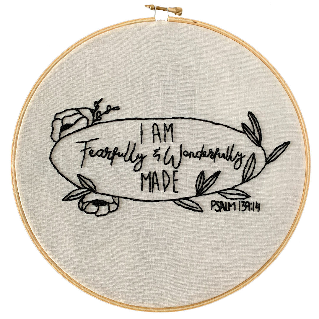 I Am Fearfully and Wonderfully Made DIY Embroidery Kit – Woven and Wool